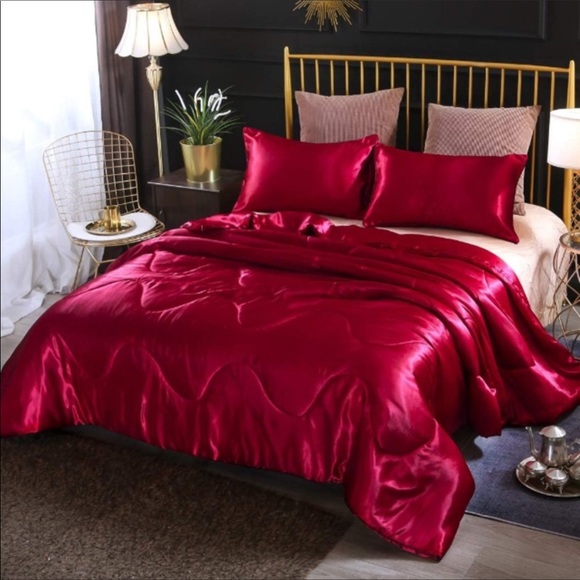 Bedding | Satin Comforter Sets Queen Lightweight Soft Solid | Poshmark